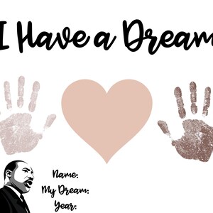 Martin Luther King Jr Handprint Craft Mlk Jr Printable for Homeschool ...