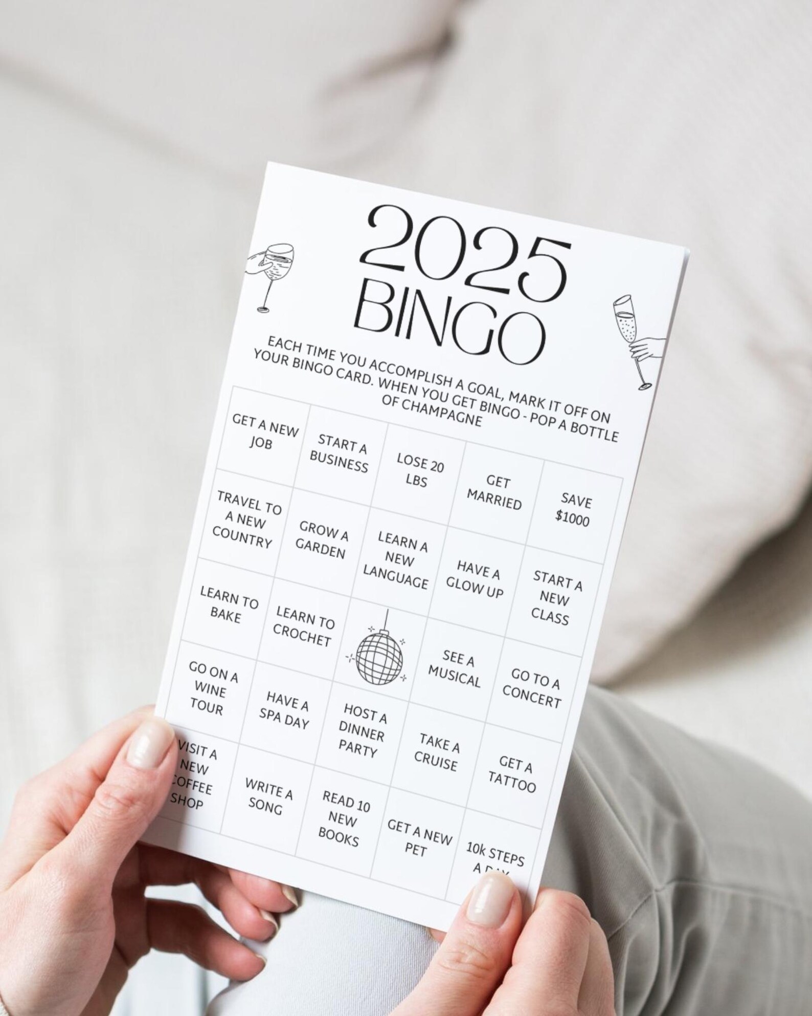 2025 New Years Bingo Card New Years Resolution Bingo Game NYE Activity ...