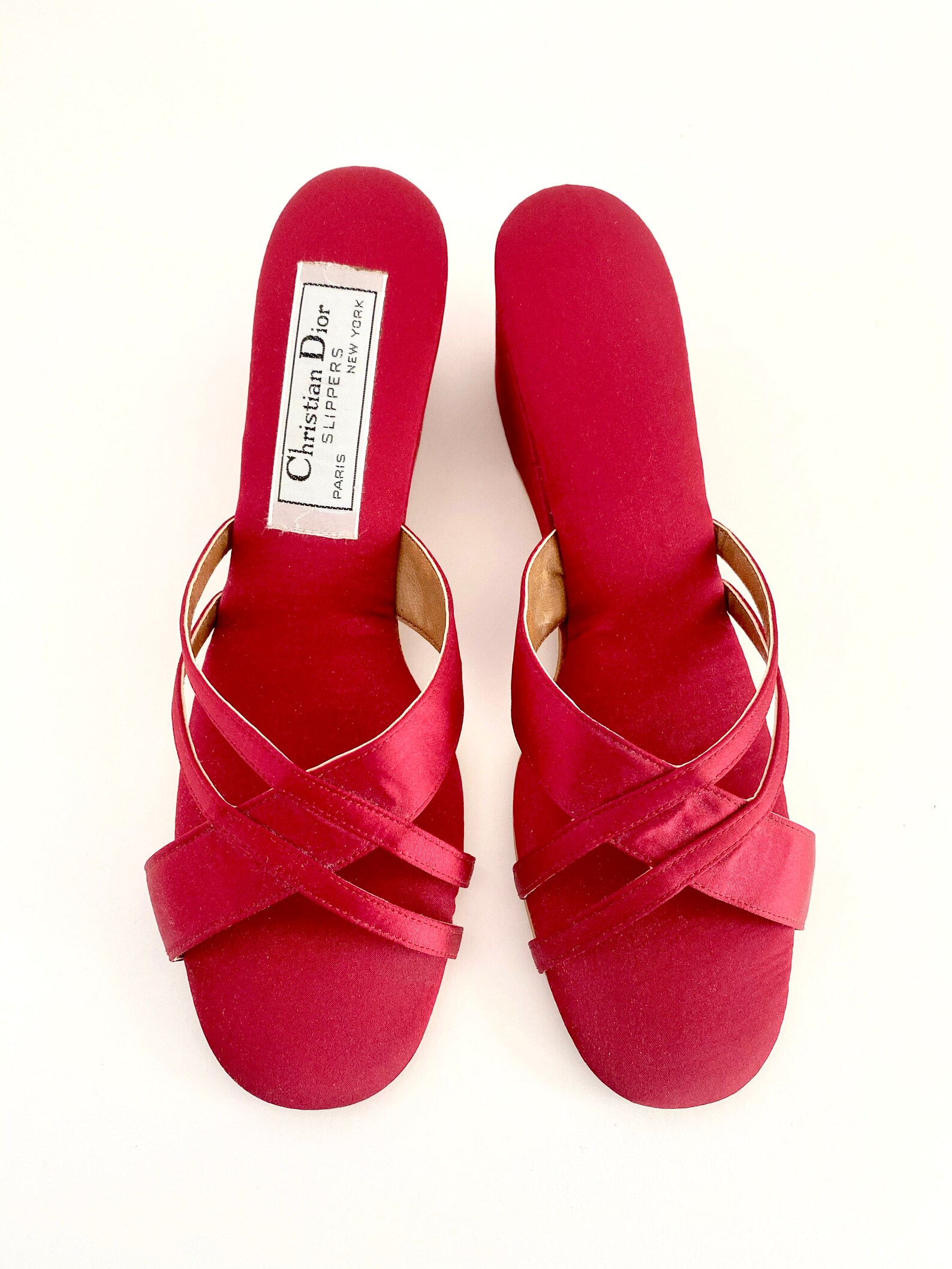 Vintage Red Slippers / Vintage House Slippers / Dior Slippers - Etsy