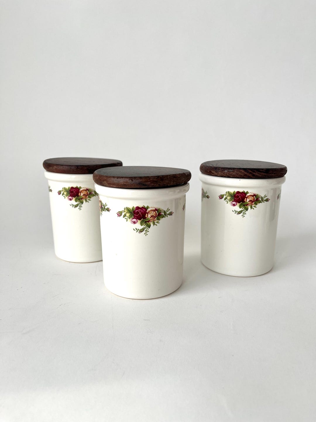 Vintage Pottery Cloverleaf English Pottery Jars Old Country Rose - Etsy