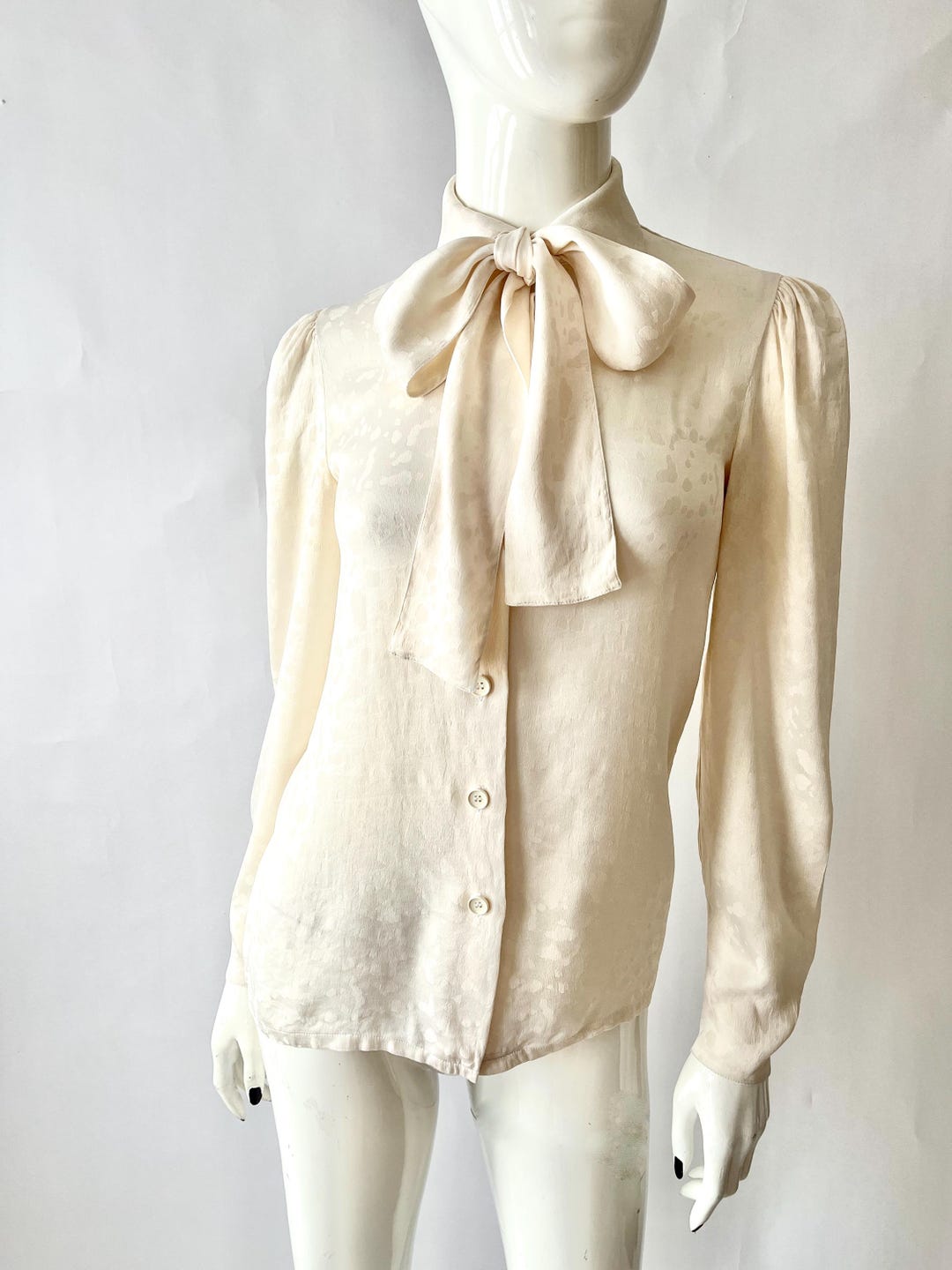 Vintage Lanvin Silk Blouse Ivory Wedding Made In France Size 36 Etsy