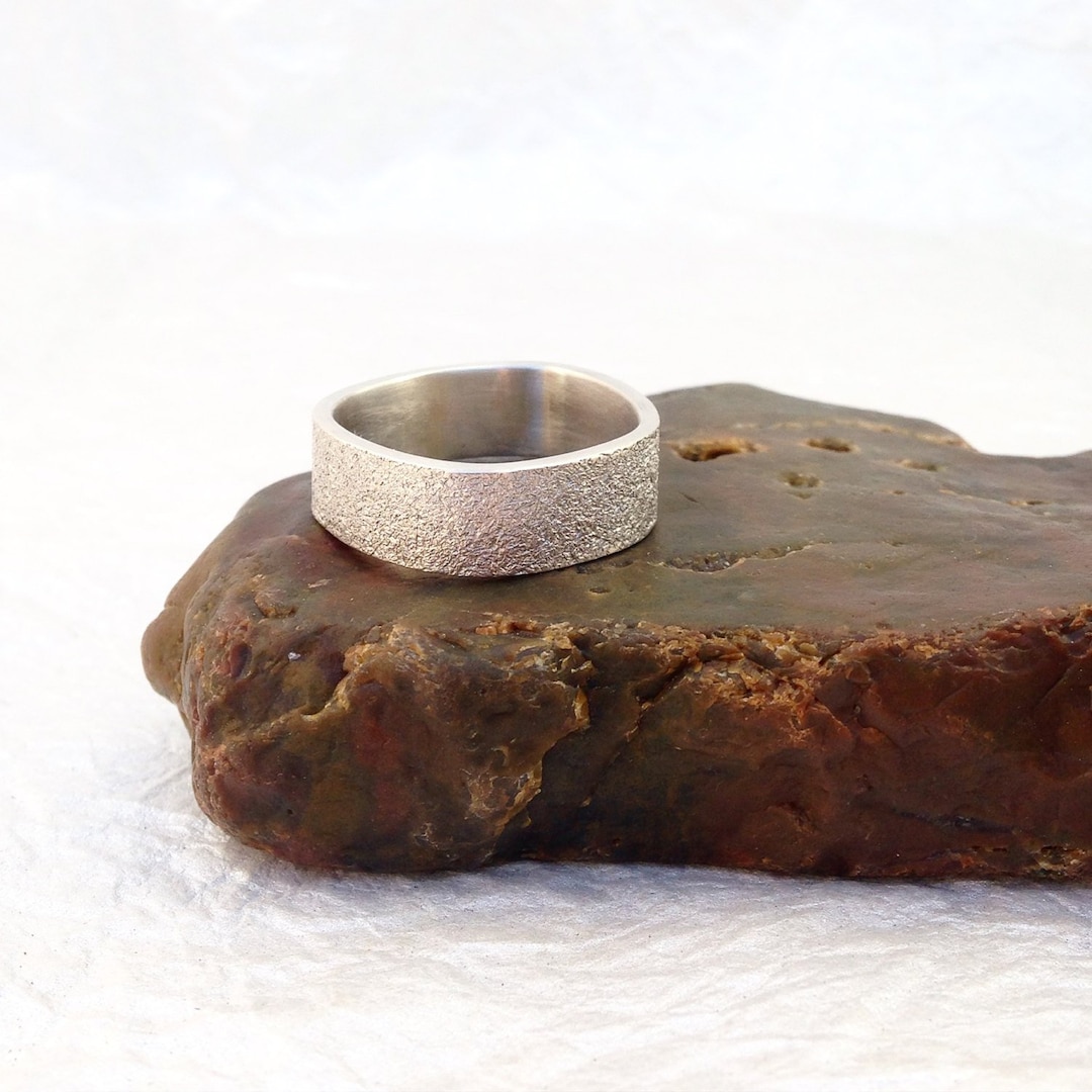 The Freeze Band -- 7mm Wide Finger Shaped Band in Sterling Silver - Etsy
