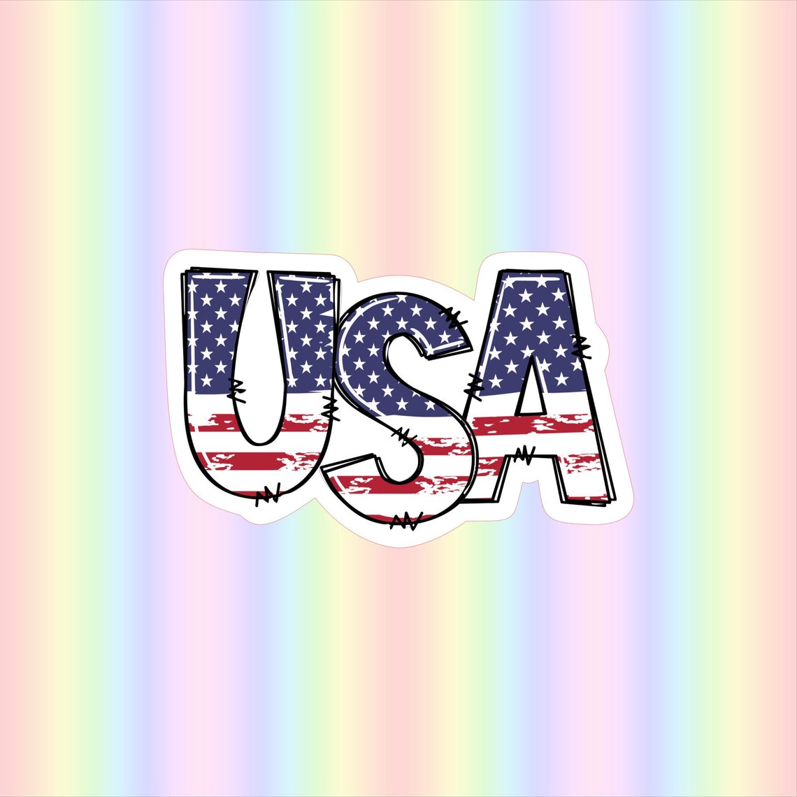 American Flag Personalized Name Sticker * Vinyl Sticker * Laminated ...