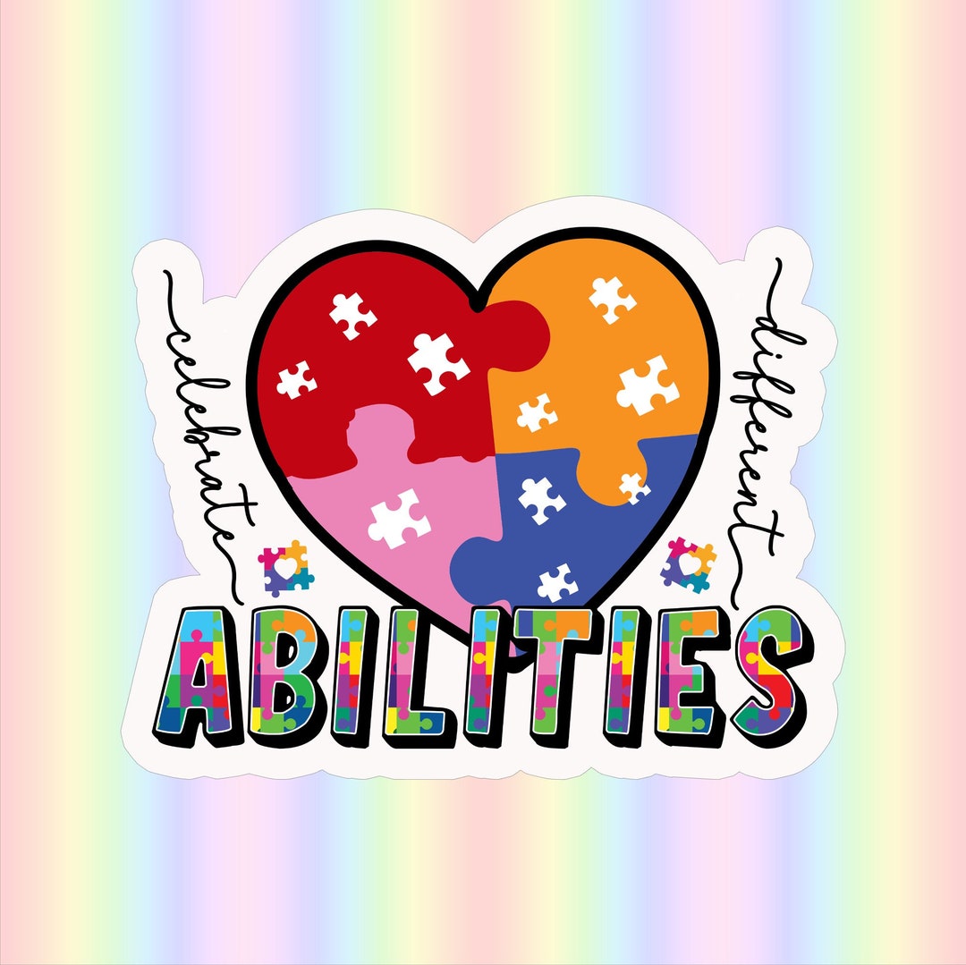 Autism Awareness Sticker: Celebrate Different Abilities, Vinyl ...