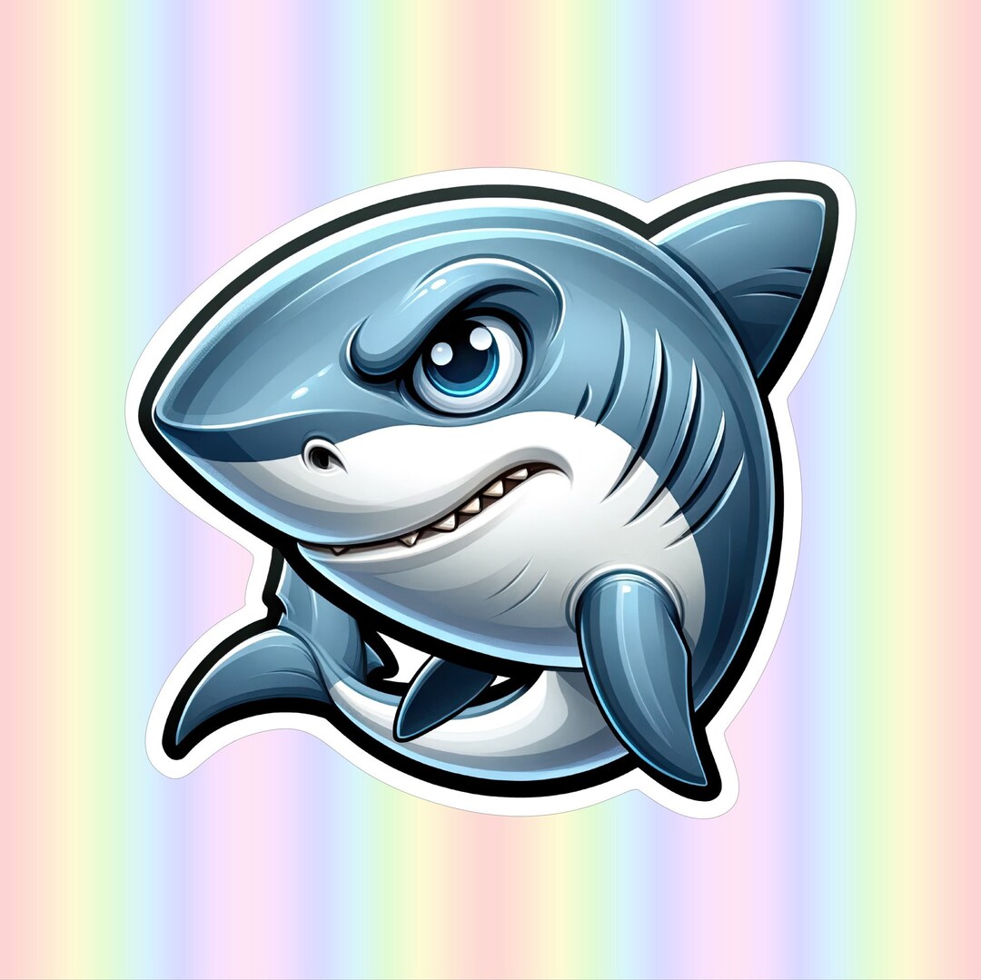 3" Cute Shark Sticker * Vinyl Sticker * Hydro Flask Sticker * Water ...