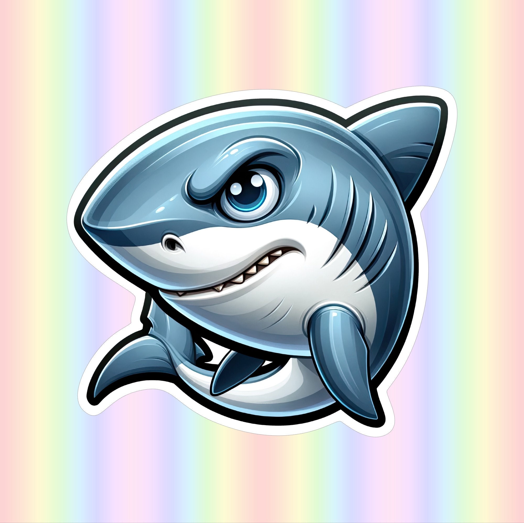 3" Cute Shark Sticker * Vinyl Sticker * Hydro Flask Sticker * Water ...