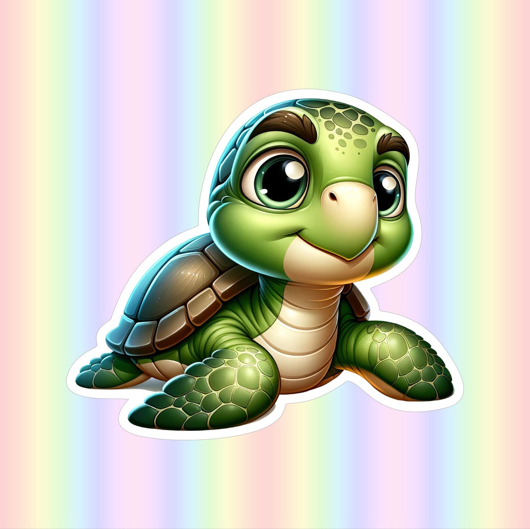 3" Cute Sea Turtle Sticker * Vinyl Sticker * Hydro Flask Sticker ...