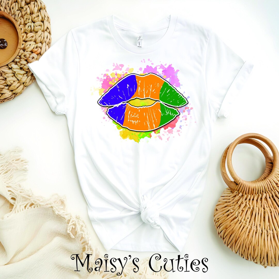 Mardi Gras Lips Sublimation Transfer, T-shirt Transfer, Hat Transfer ...