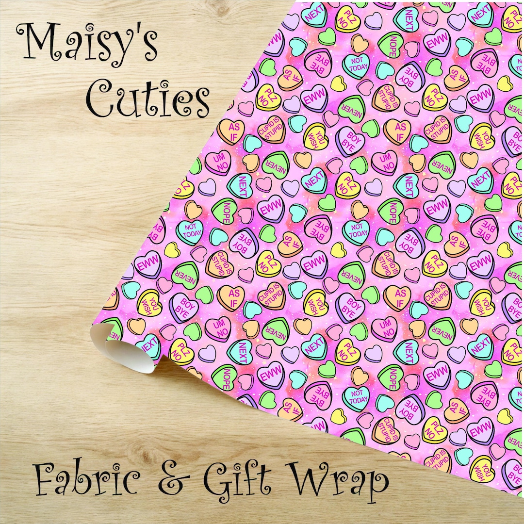 Conversation Hearts Fabric Print: Craft & Bow Supplies - Etsy