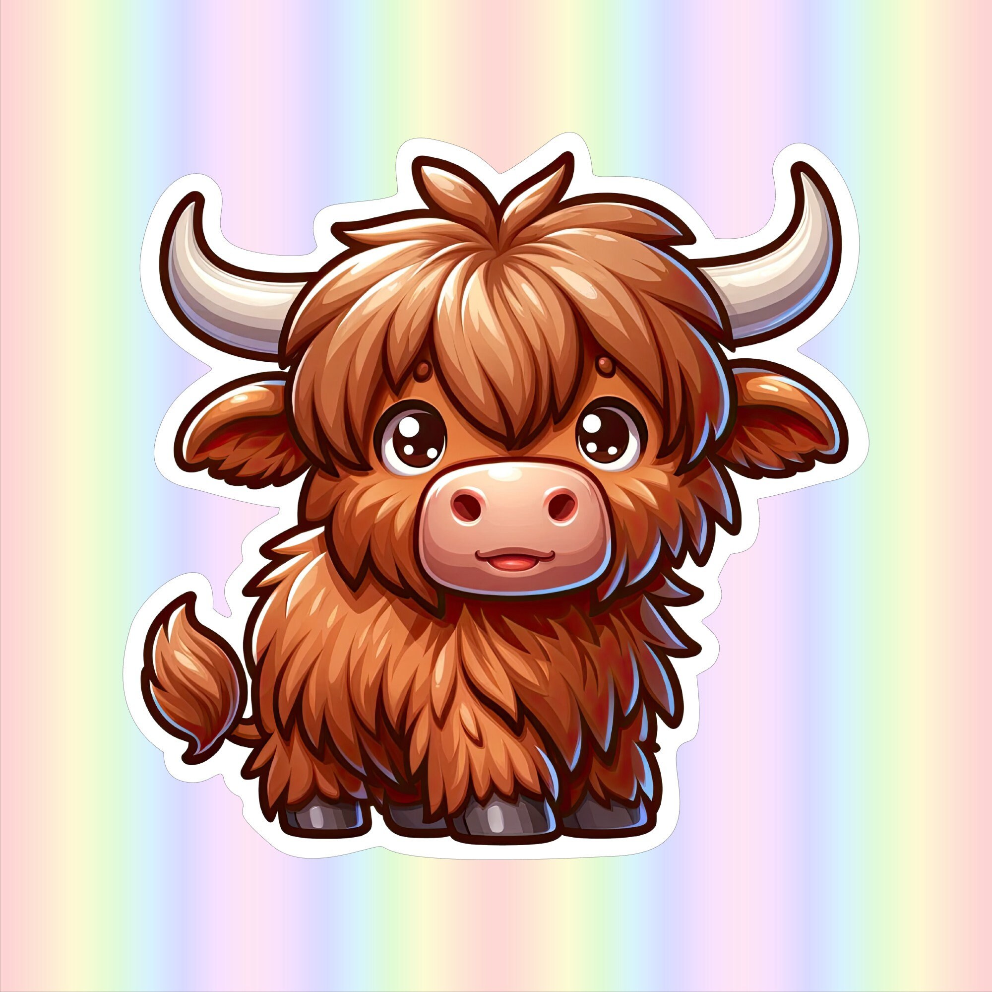 3" Cute Highland Cow Sticker * Vinyl Sticker * Hydro Flask Sticker ...