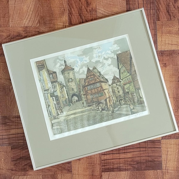 Hand Colored Etching - Etsy