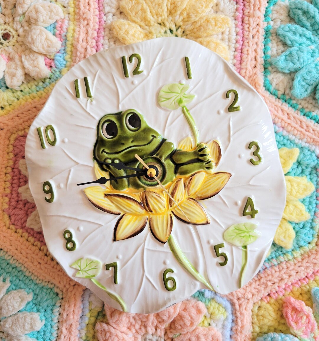 Vintage Sears Neil the Frog Ceramic Wall Clock Working 1976 Japan - Etsy