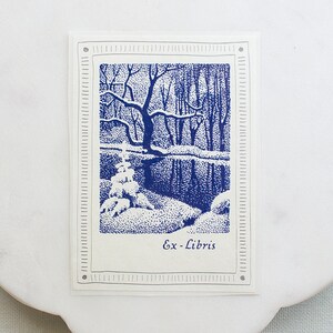 Winter Snow Bookplates - Snowy Forest Bookplate Sticker Set ...