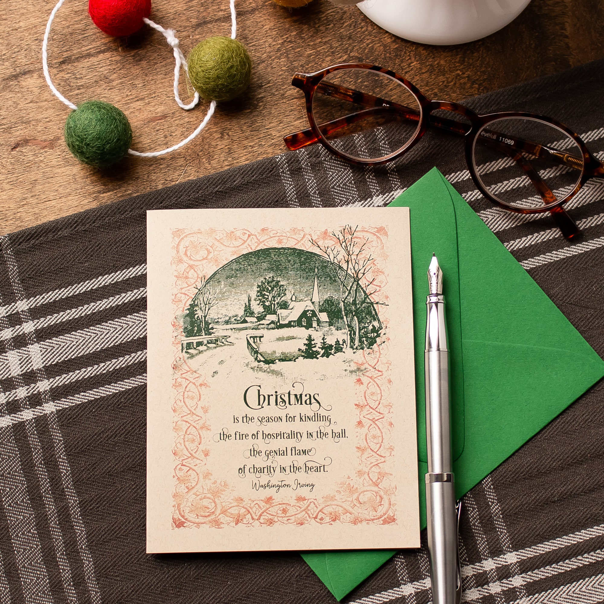 Washington Irving Christmas Card Set: Rustic Kraft Holiday Cards - Etsy
