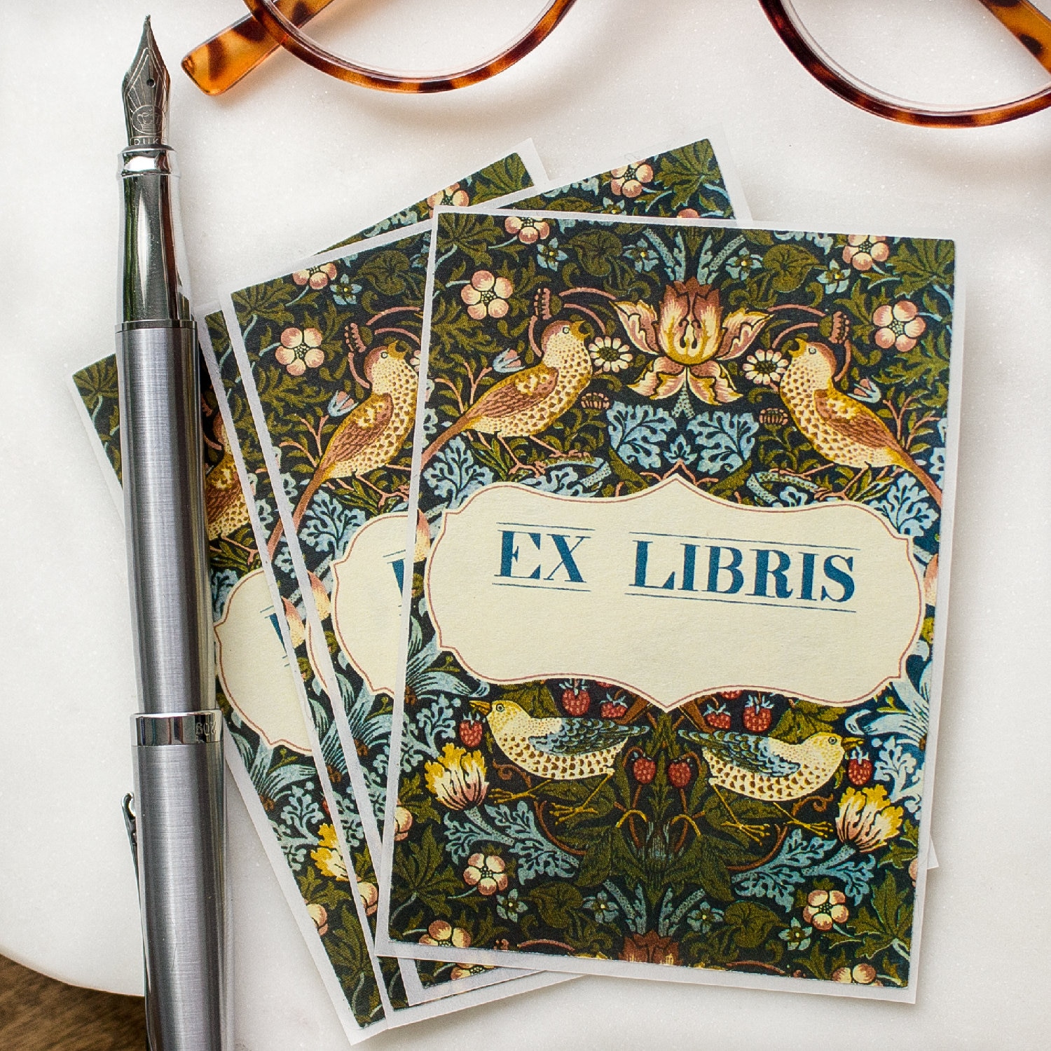 Birds and Berries Bookplate Stickers Personalized Book Plate - Etsy