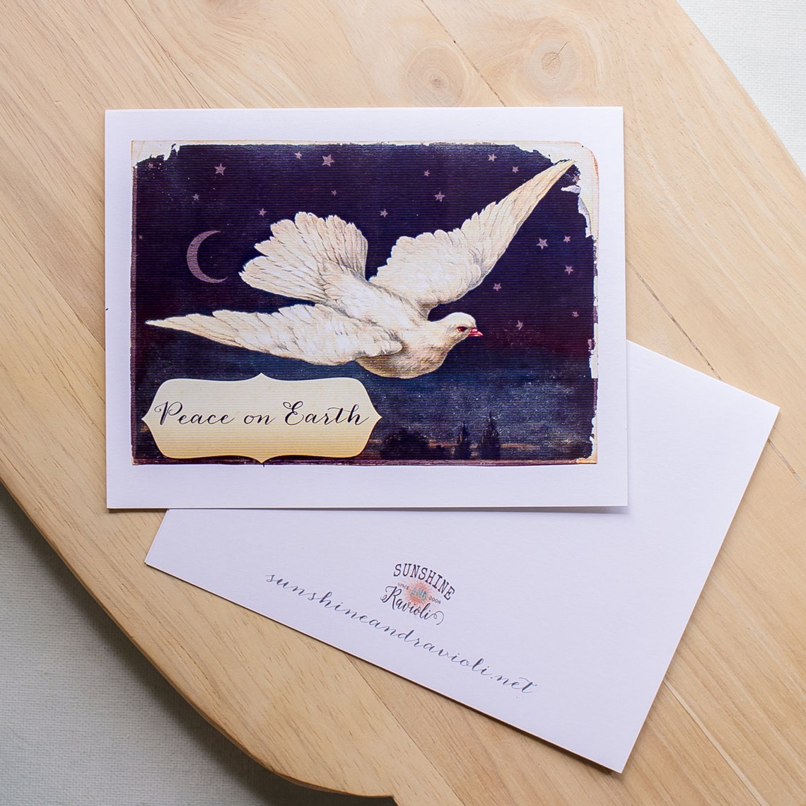 Celestial Christmas Card - Peace on Earth Dove Christmas Cards - Starry ...