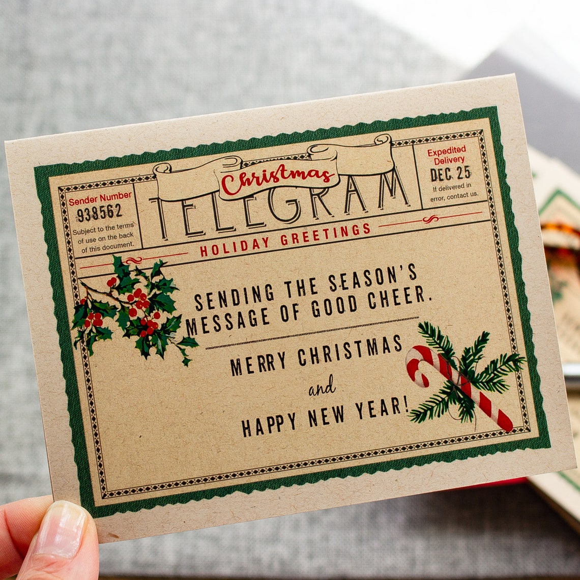 Christmas Telegram Greeting Cards Boxed Set Nostalgic Candy - Etsy