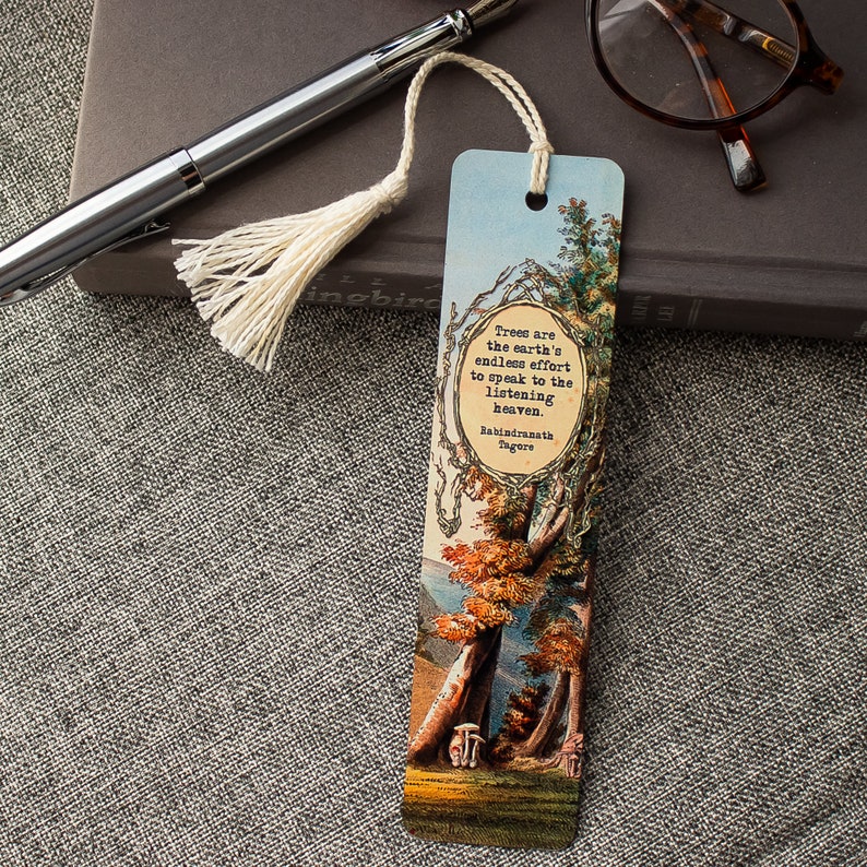 Woodland Literary Quote Bookmark Set: Handmade Metal Book Marks - Etsy