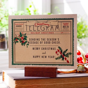 Christmas Telegram Cards: Nostalgic Holiday Greetings, Set of 8 - Etsy