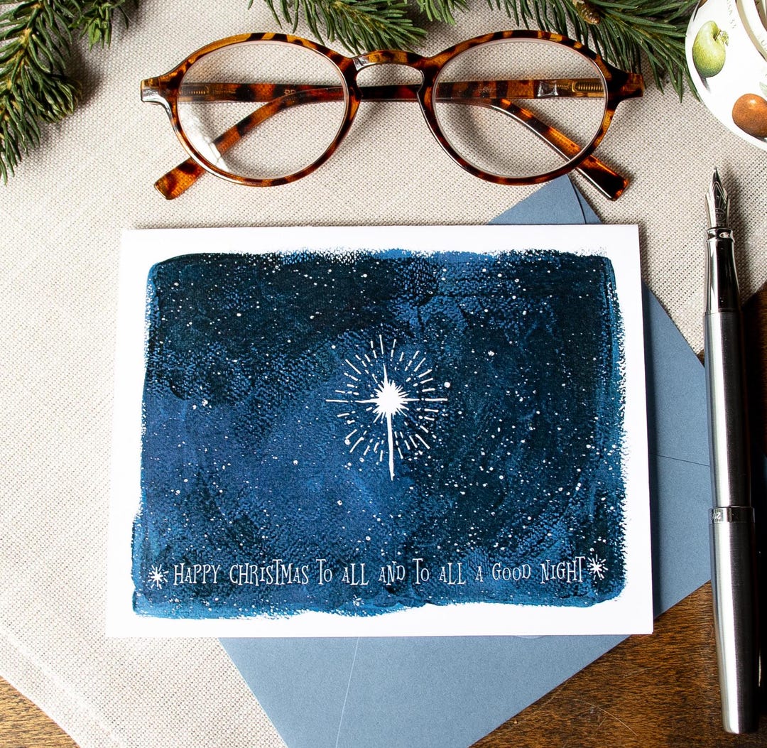Celestial Christmas Card: Galaxy Holiday Greeting - Etsy