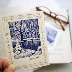 Winter Snow Bookplates - Snowy Forest Bookplate Sticker Set ...