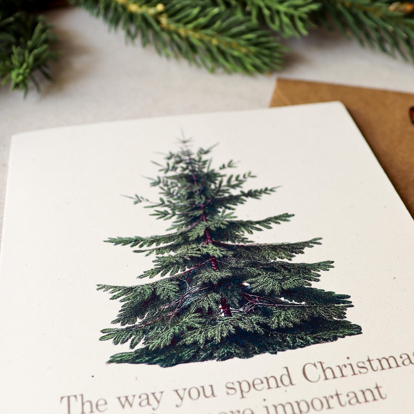 Literary Christmas Card Set: Thoreau Quote, Botanical Pine - Box of 8 ...