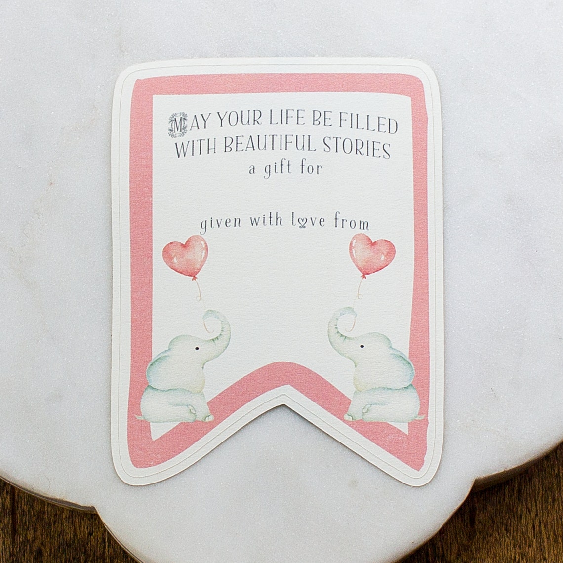 Pink Elephant Baby Shower Bookplate stickers Personalized | Etsy