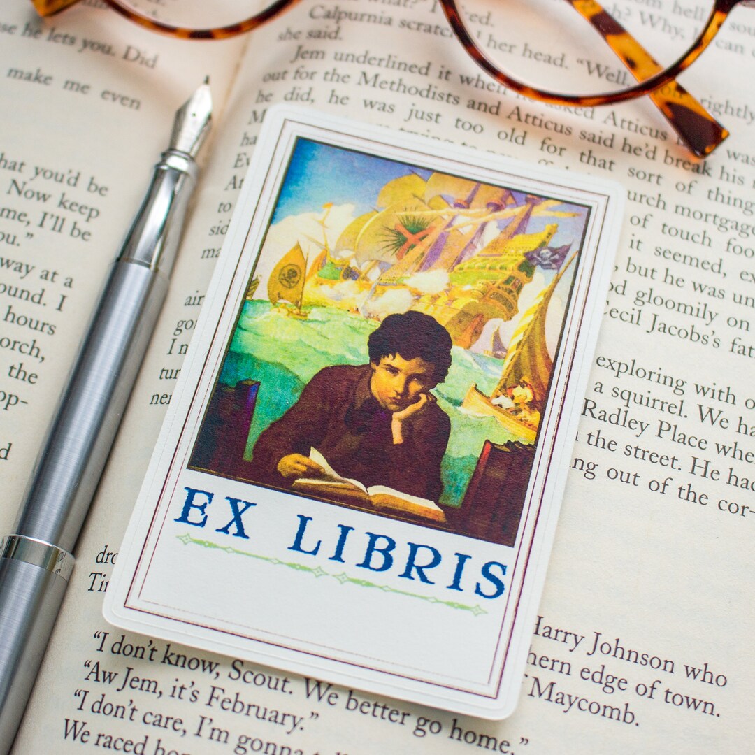 Pirate Ship Bookplate Set - Personalized Book Plate Stickers for Boys ...