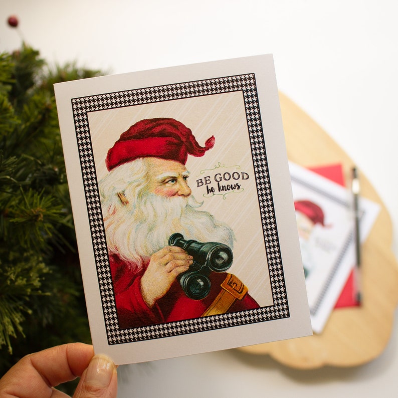 Santa Claus Christmas Card Set Funny Christmas Cards - Etsy