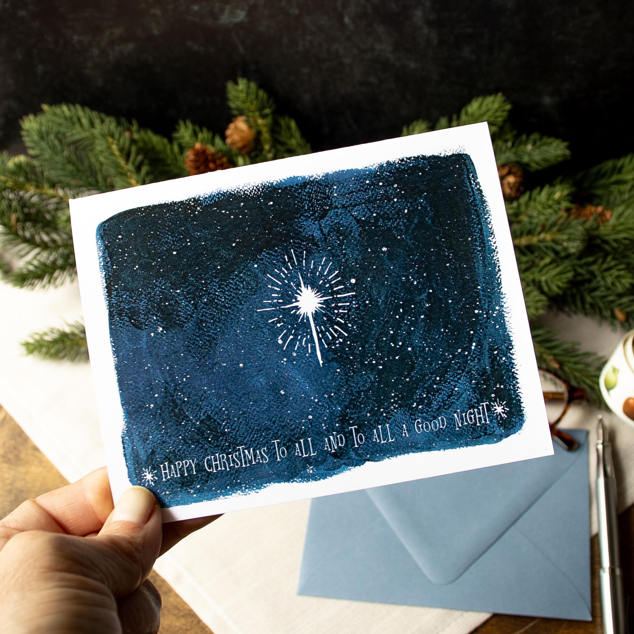 Celestial Christmas Card: Galaxy Holiday Greeting - Etsy