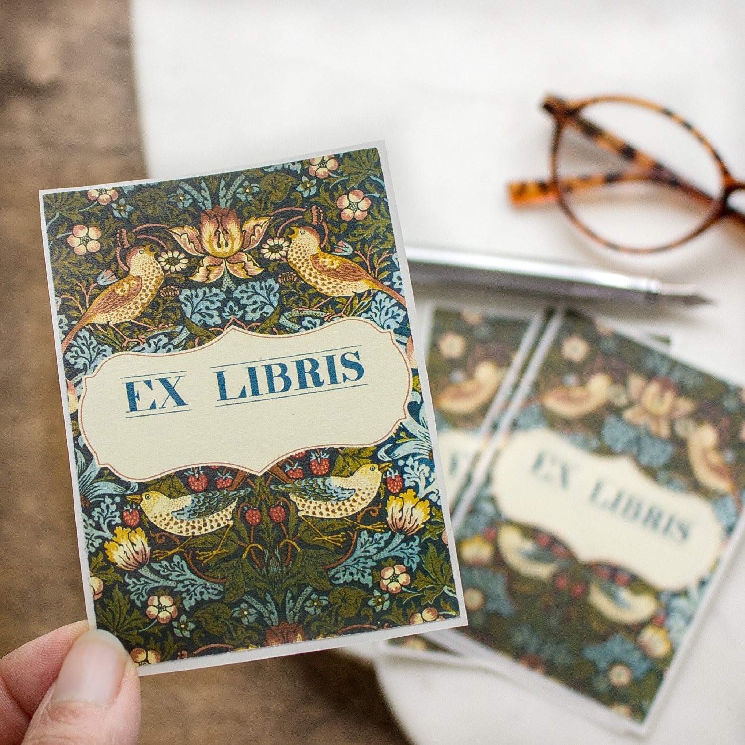 Birds and Berries Bookplate Stickers Personalized Book Plate - Etsy