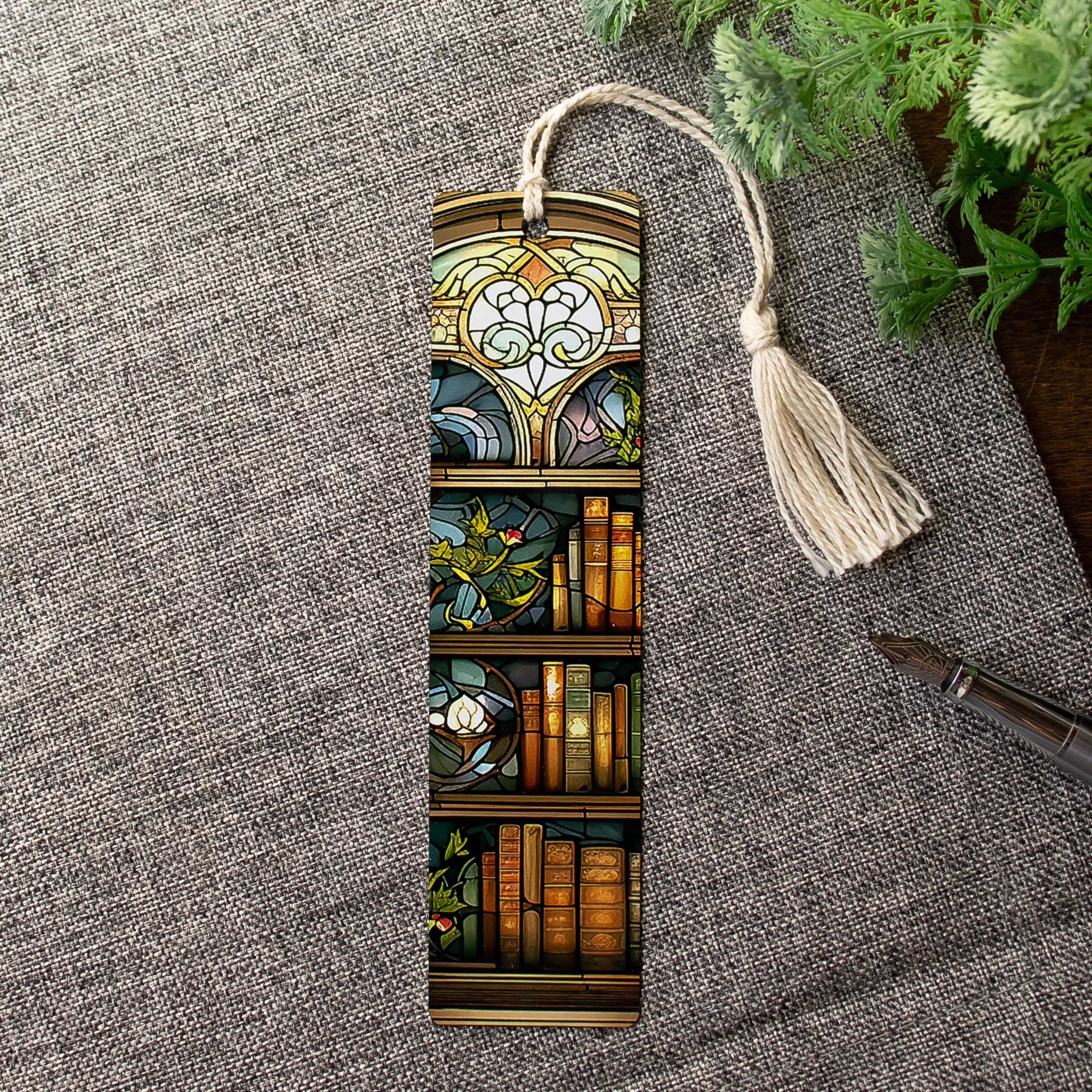 Stained Glass Library Metal Bookmark Set: Book Club Gift - Etsy