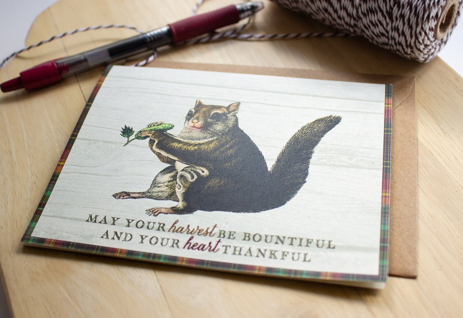 Thanksgiving Card Autumn Squirrel Card Set Harvest Note - Etsy