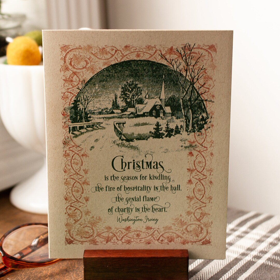 Washington Irving Christmas Card Set: Rustic Kraft Holiday Cards - Etsy