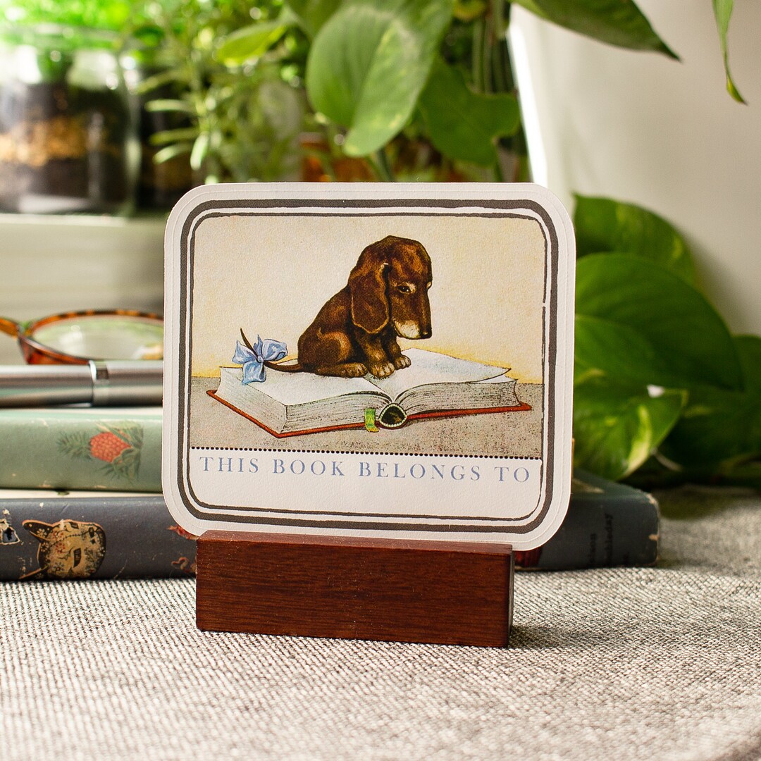 Personalized Dachshund Puppy Bookplates Bookish Gift for Kids Ex Libris ...
