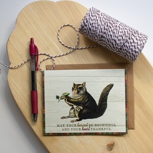 Thanksgiving Card - Autumn Squirrel Card Set - Harvest Note Card ...