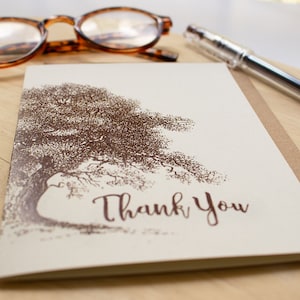 Rustic Oak Tree Thank You Card - Woodland Thanks - Wedding Thank You ...