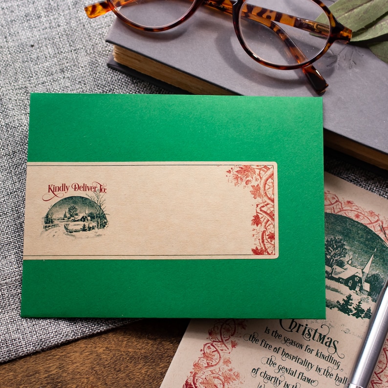 Washington Irving Christmas Card Set: Rustic Kraft Holiday Cards - Etsy