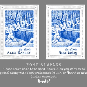 Winter Snow Bookplates - Snowy Forest Bookplate Sticker Set ...