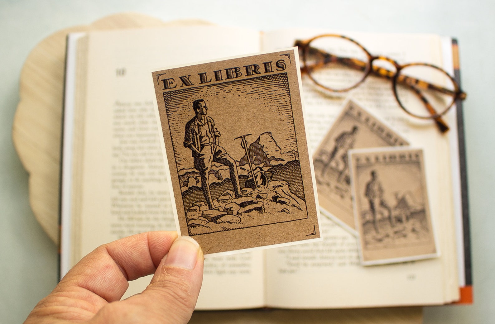 Personalized Mountain Man Bookplate Stickers: Ex Libris Gift Set - Etsy