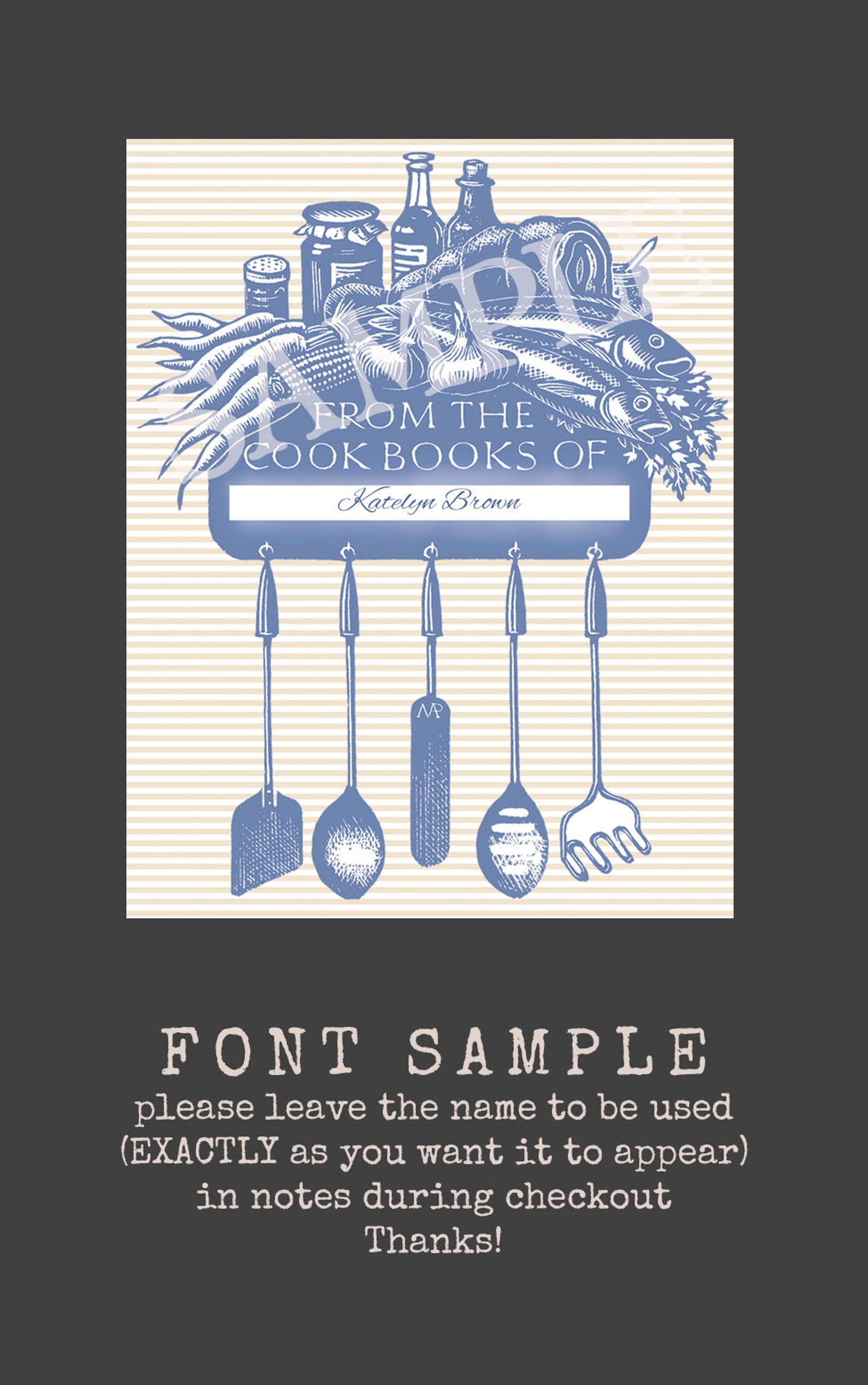 Cookbook Bookplates Custom Book Plates Bookplate Sticker | Etsy