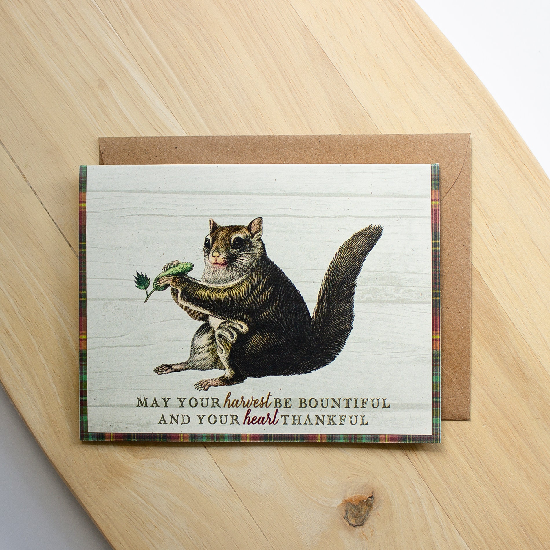 Thanksgiving Card Autumn Squirrel Card Set Harvest Note - Etsy