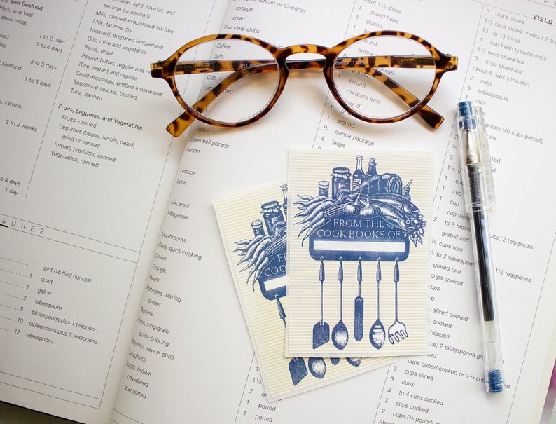 Cookbook Bookplates Custom Book Plates Bookplate Sticker - Etsy