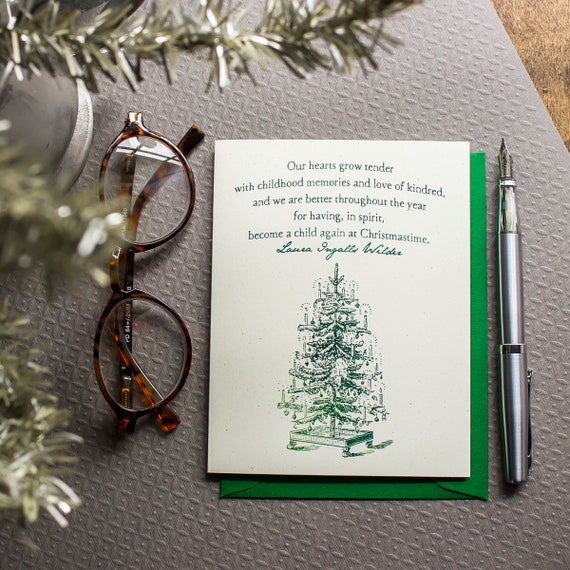 Literary Christmas Card Laura Ingalls Wilder Quote Bookish | Etsy