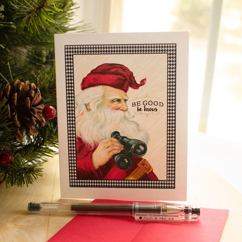 Santa Claus Christmas Card Set Funny Christmas Cards - Etsy