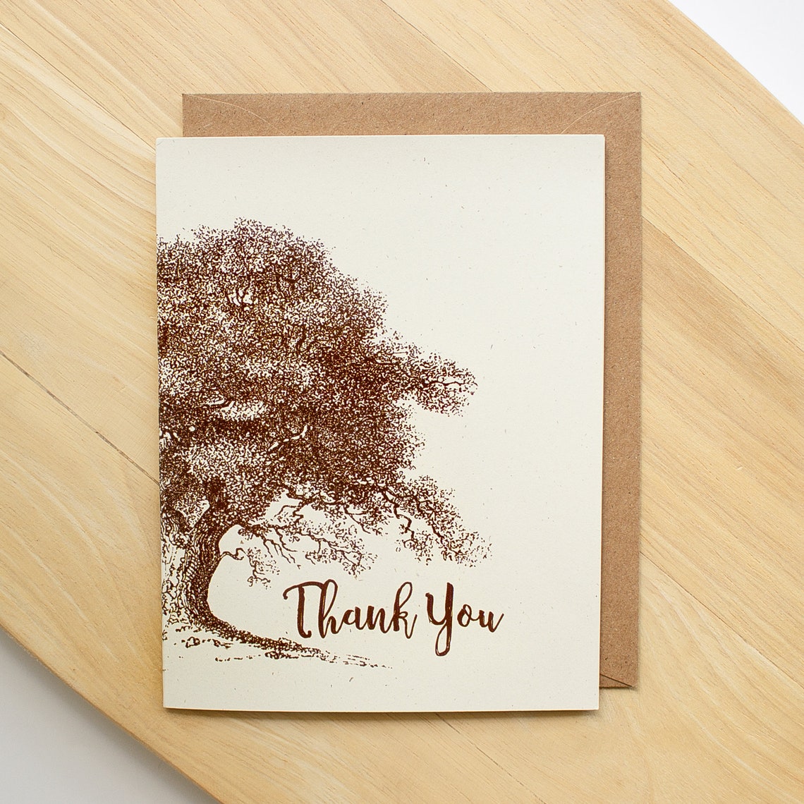 Rustic Oak Tree Thank You Card Woodland Thanks Wedding - Etsy