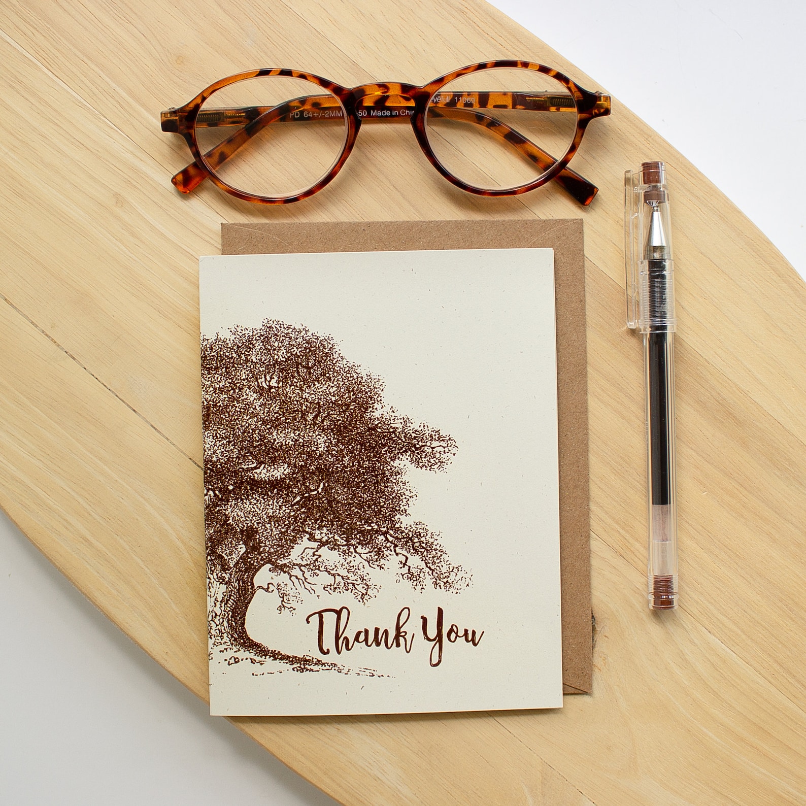 Rustic Oak Tree Thank You Card Woodland Thanks Wedding - Etsy
