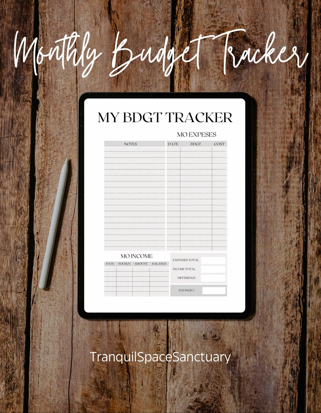 Monthly Budget Tracker Printable: Finance Planner (digital Download) - Etsy