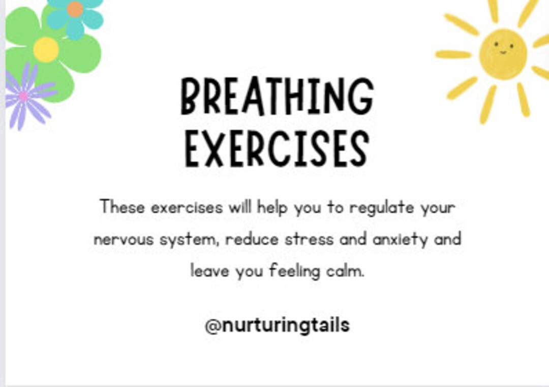 Breathing Exercise Cards - Etsy