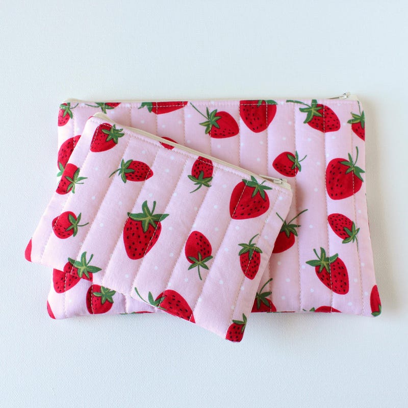 Makeup Pouch Strawberries - Etsy
